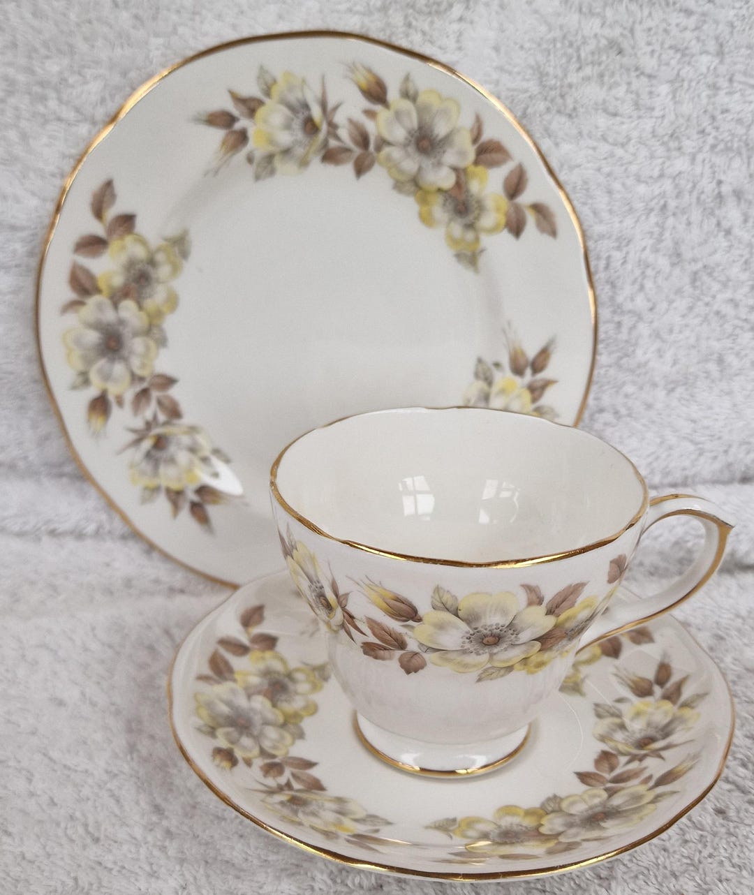 Duchess Bone China Trio in Helena Pattern - Etsy