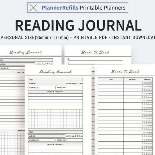 Personal Bookshelf Book List Personal Printable Planner - Etsy