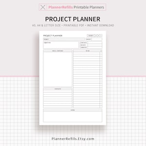 Project Planner, Productivity Planner, Project Management, Project ...