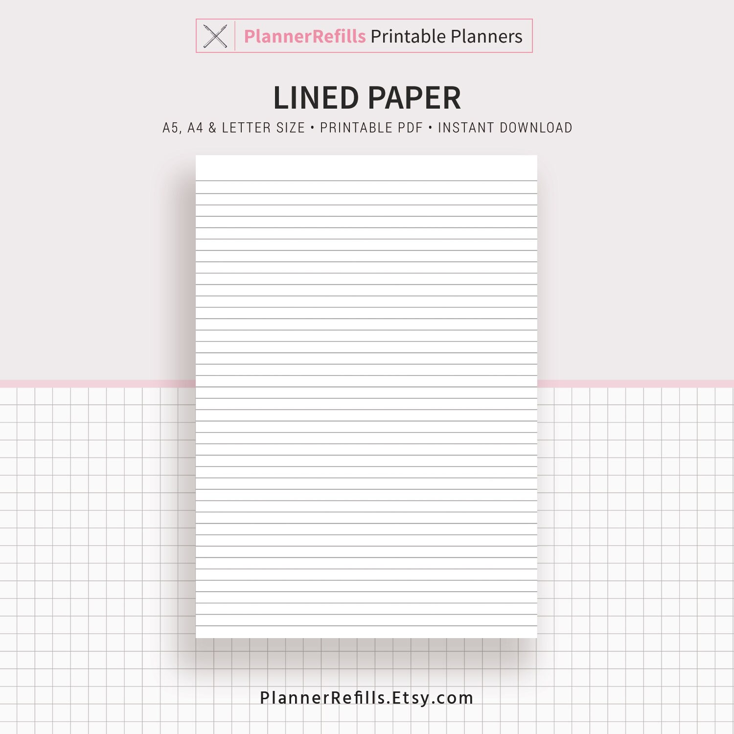 Basic Pages Inserts Dot Grid Square Grid Lined Paper - Etsy