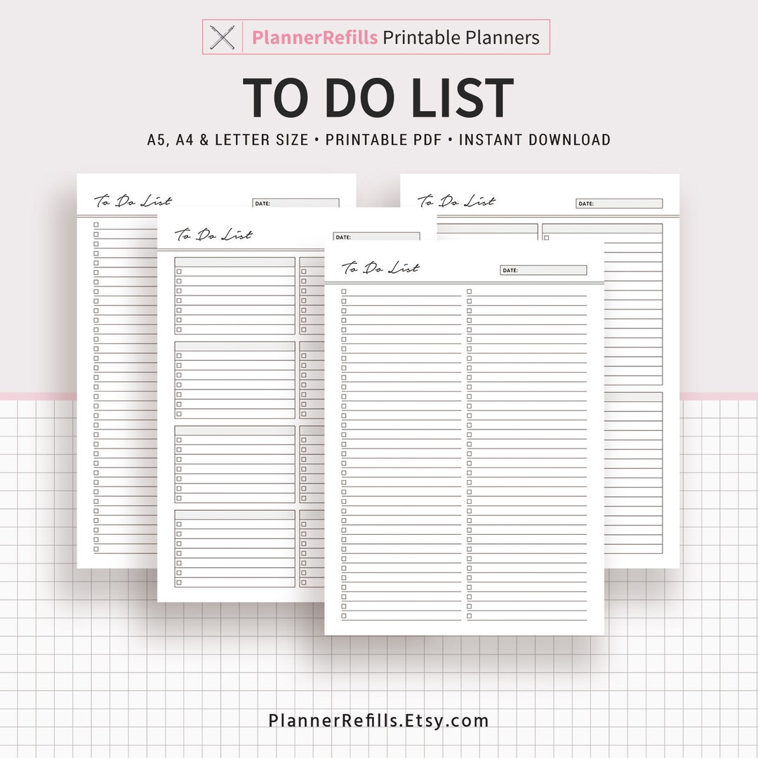 To Do List Graduates to Do Printable Planner Inserts - Etsy