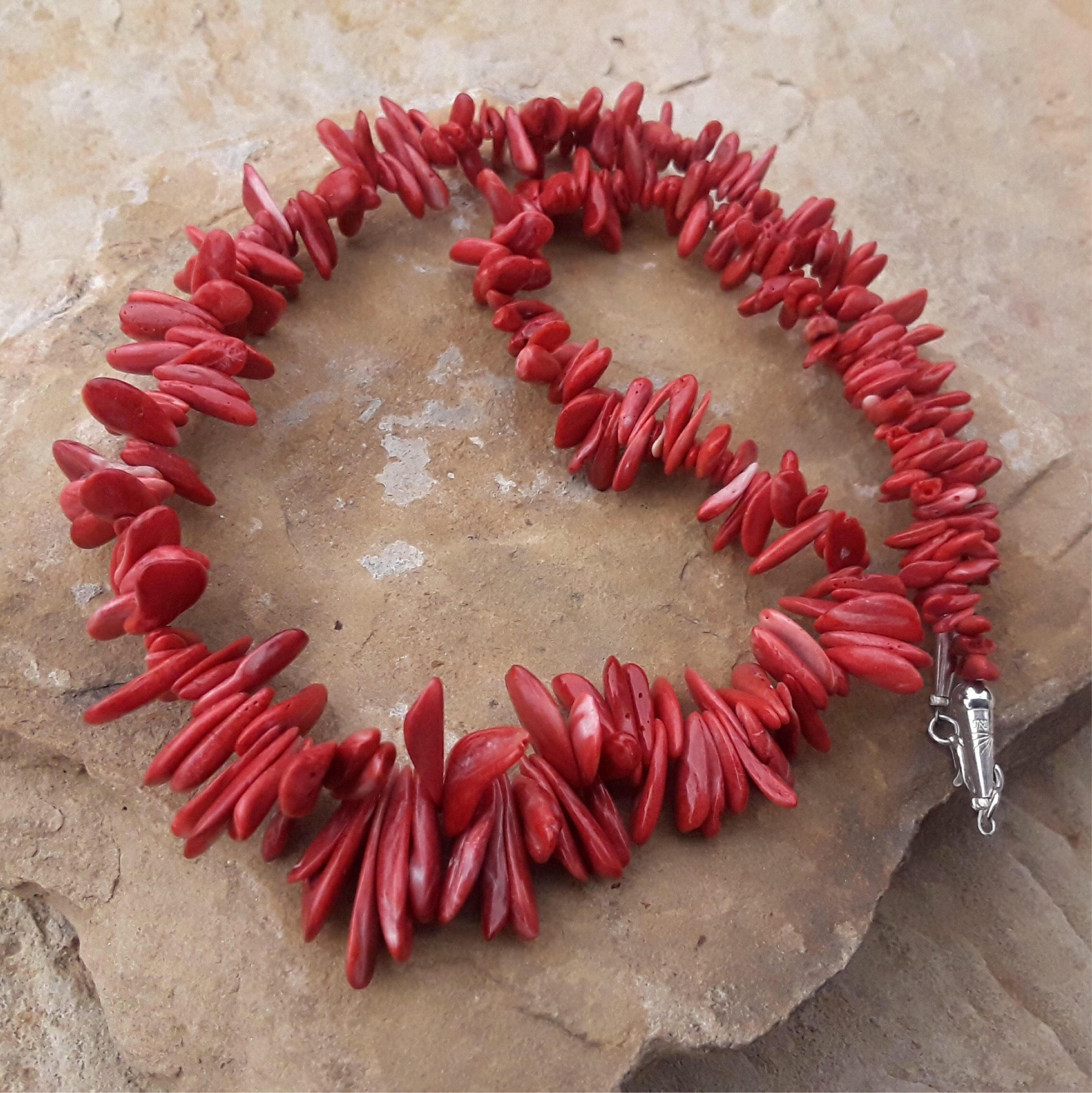 Red Orange Spiny Oyster Shell Santo Domingo Necklace - Etsy