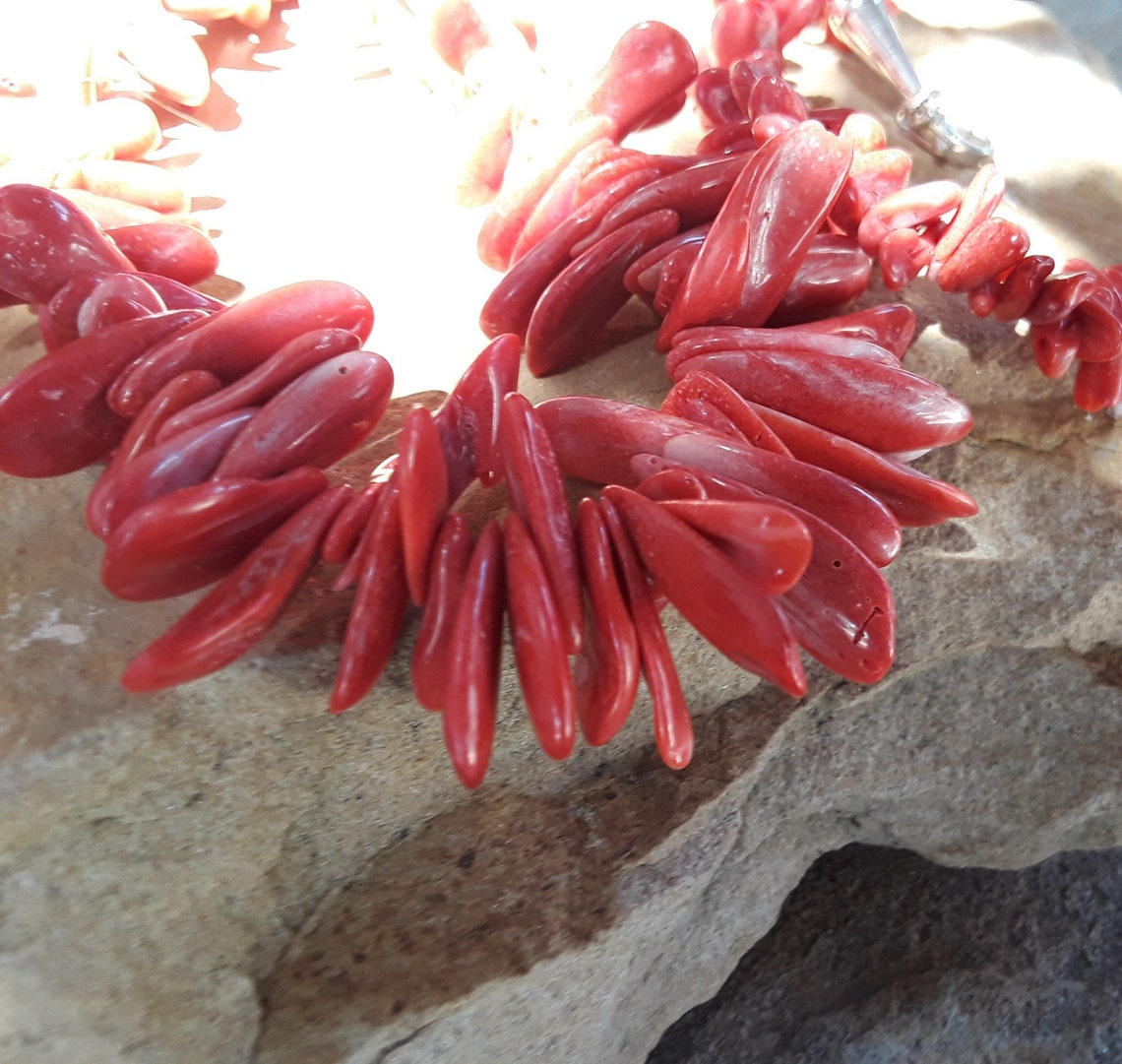 Red Orange Spiny Oyster Shell Santo Domingo Necklace - Etsy