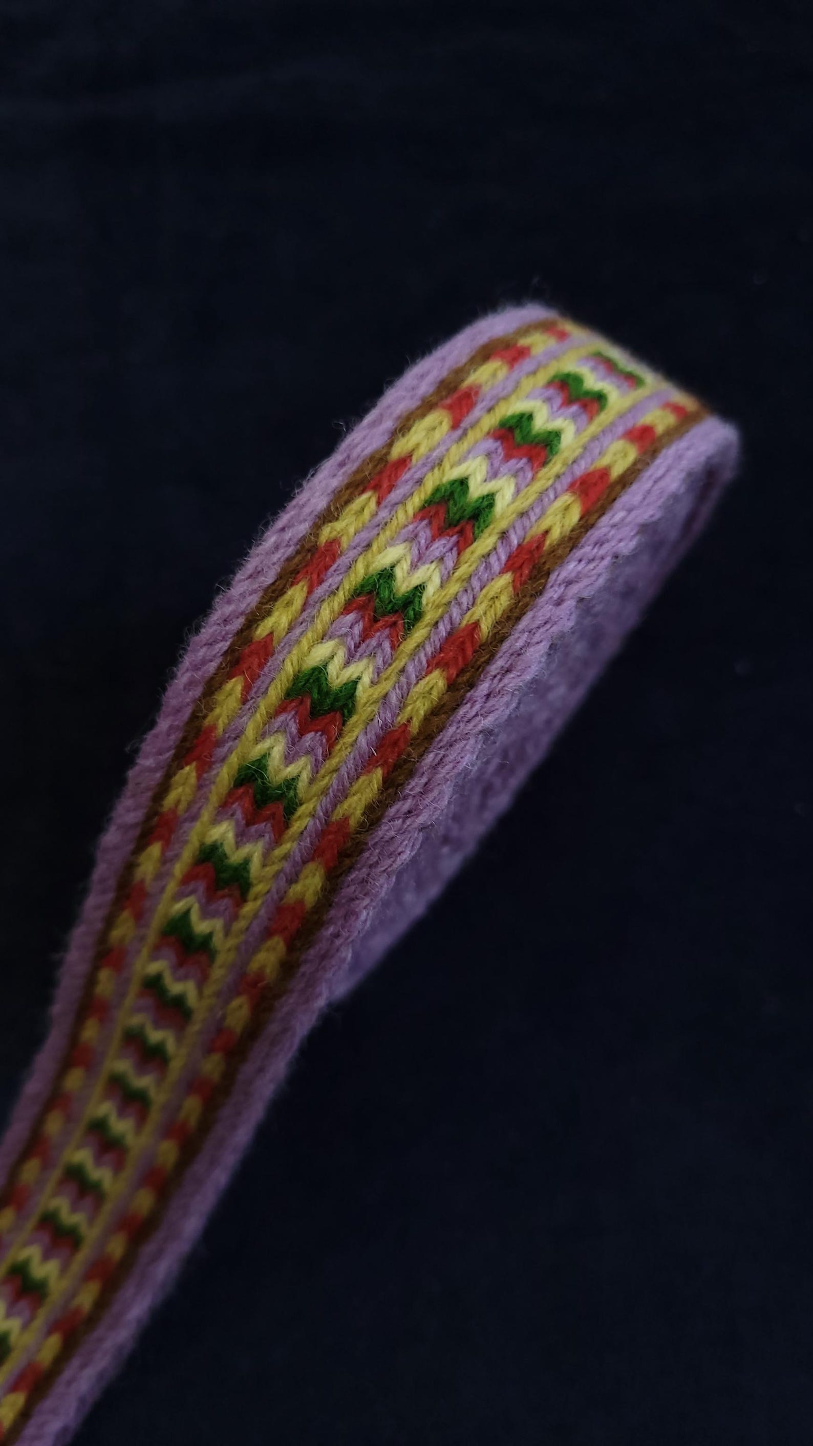 Purple Handmade Tablet Woven Wool Belt, Latvian Folk Costume Accessory ...