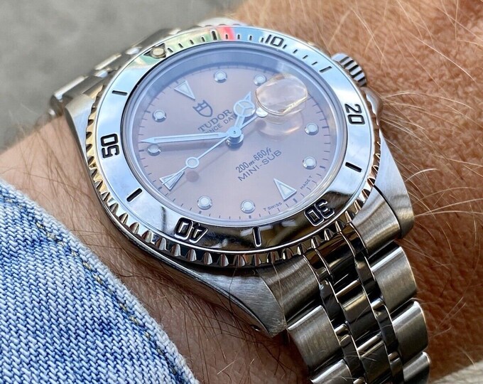 Tudor Mini Sub 73190 Steel Submariner 200m Prince Pink Salmon 1997 ...