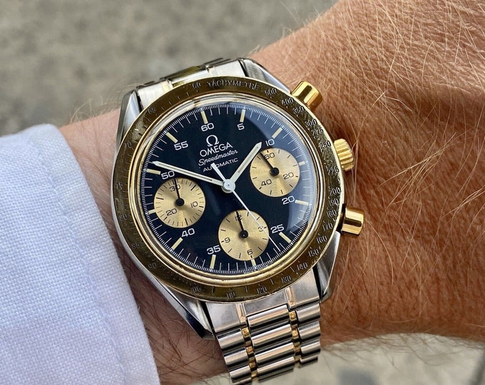 Omega Speedmaster Ref 175.0033 Reduced 38mm Two Tone Steel Yellow Gold ...