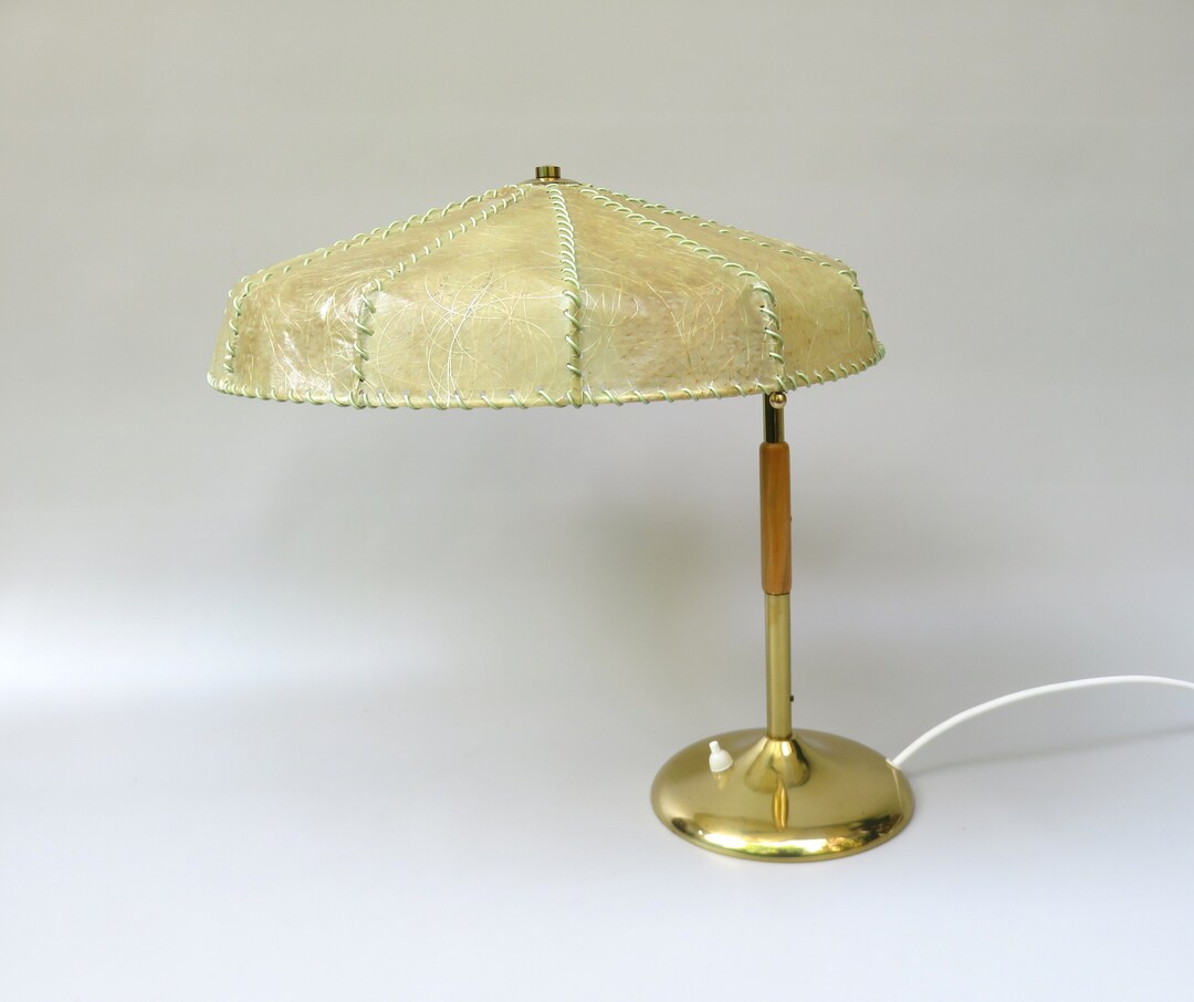 Extraordinary Table Lamp, 60s, Austria, Cocoon Shade, Brass - Etsy
