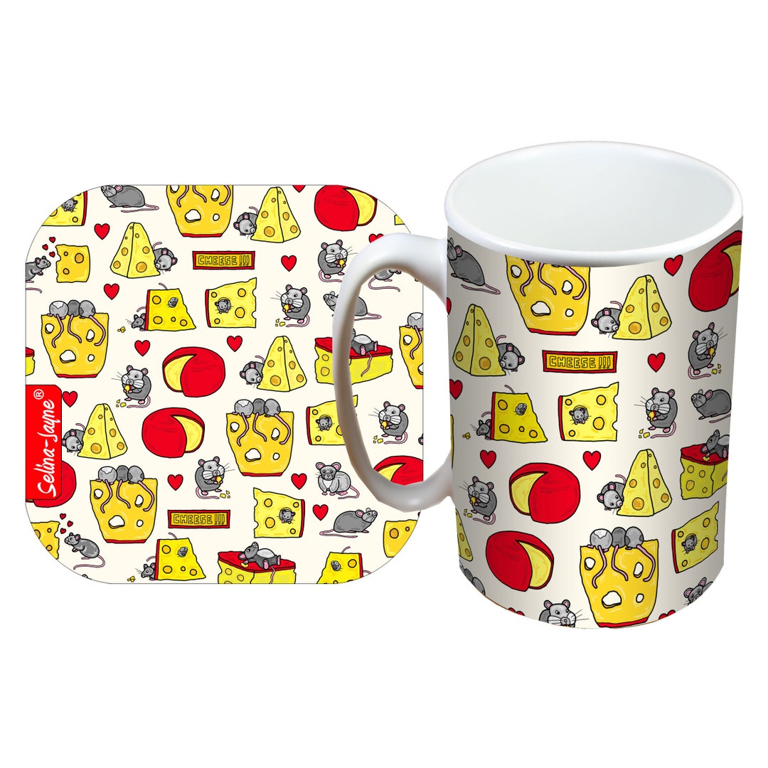 Mouse and Cheese Mug and Coaster Gift Set by Selina-jayne - Etsy