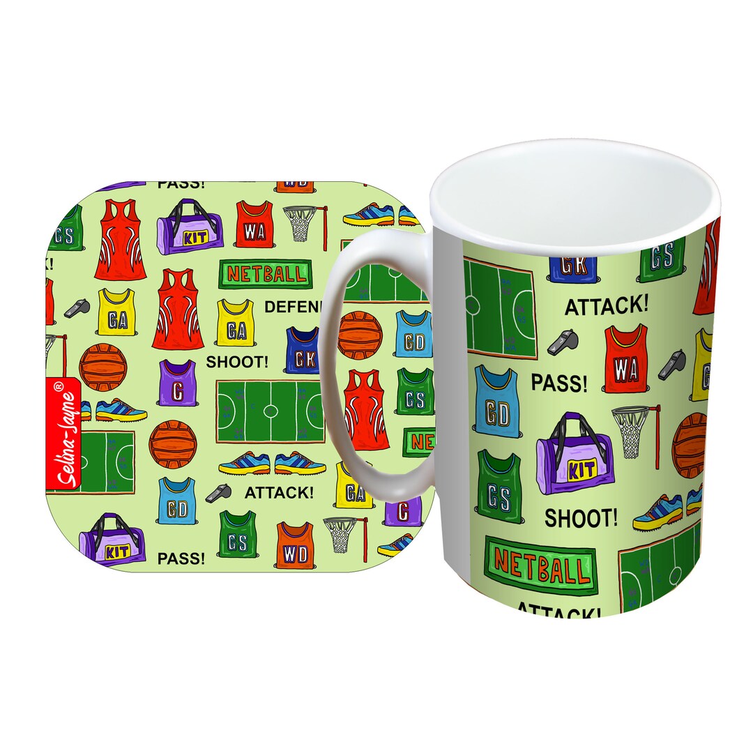 Netball Mug and Coaster Gift Set by Selina-jayne - Etsy UK