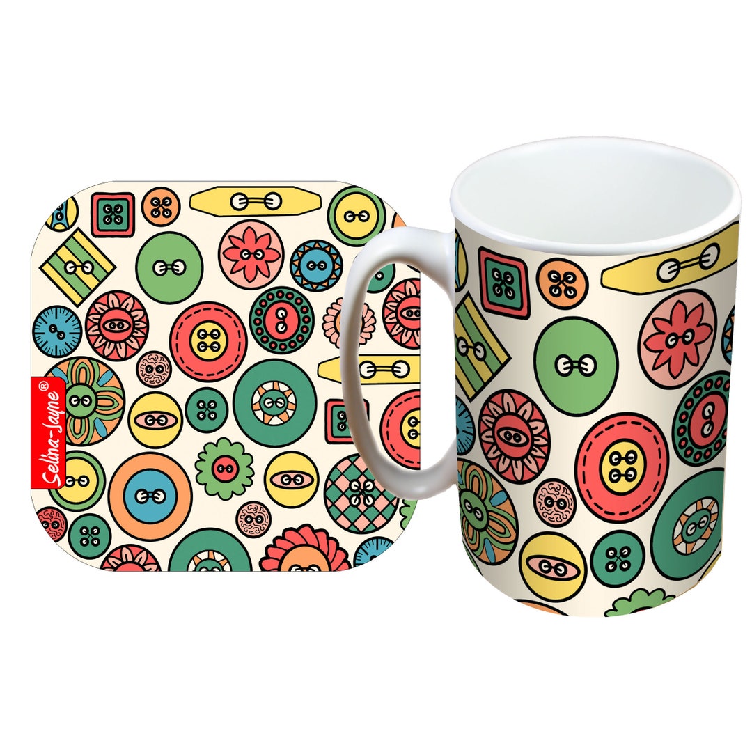Selina-jayne Buttons Limited Edition Mug and Coaster Gift Set - Etsy