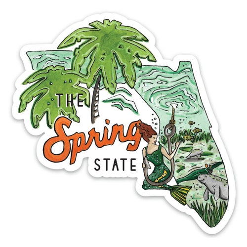 Watercolor Florida Grown Orange Die Cut Sticker - Etsy