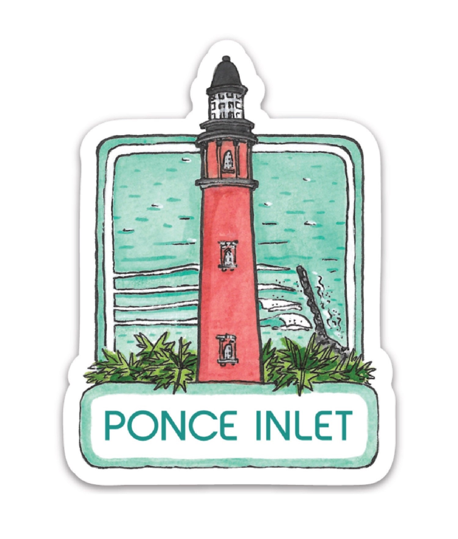 Ponce Inlet Florida Lighthouse Travel Sticker | Etsy