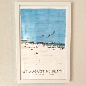 Watercolor Illustration Art Print of St. Augustine Beach, Florida - Etsy