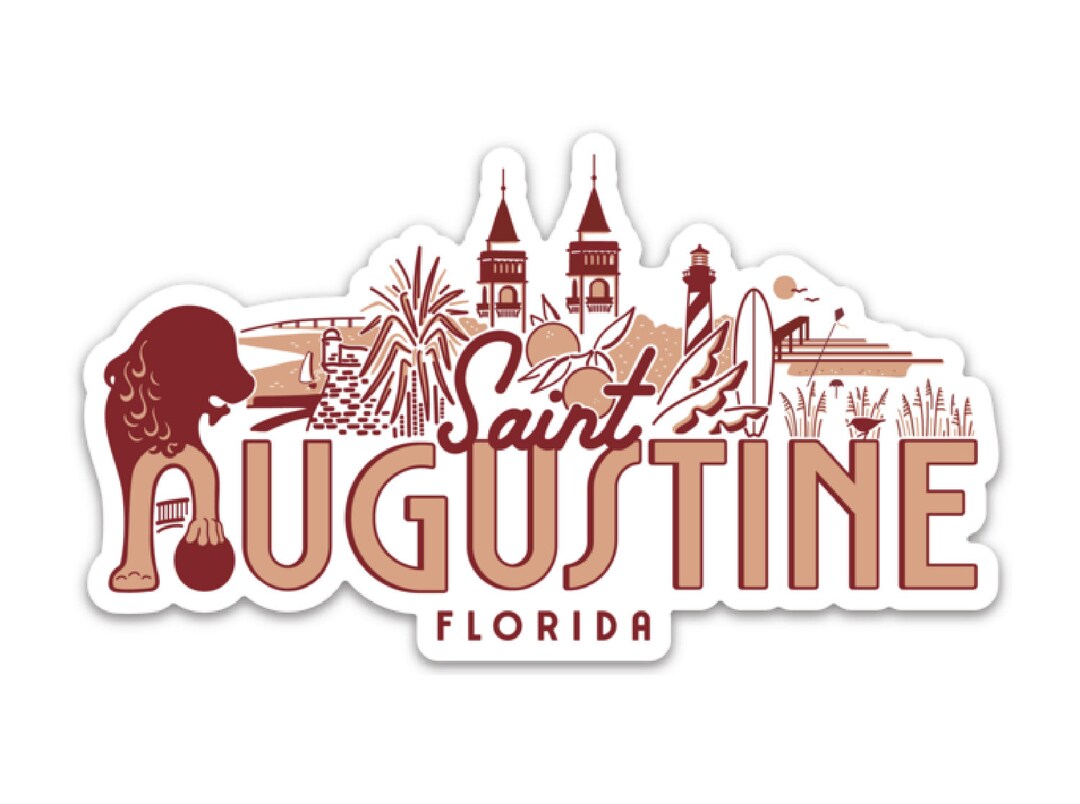 Explore St. Augustine Florida Travel Sticker Jelly Press - Etsy