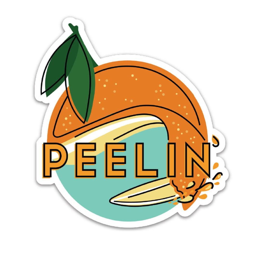 Peelin’ Surf Citrus Sticker - Etsy