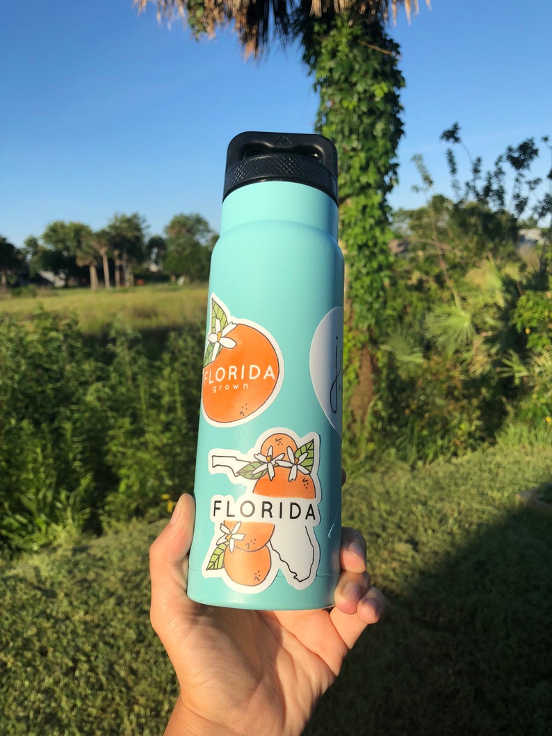 Watercolor Florida Grown Orange Die Cut Sticker - Etsy