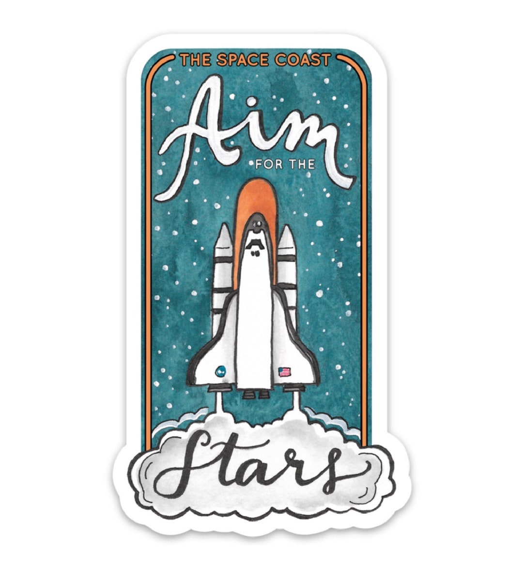 Aim for the Stars NASA Space Shuttle Sticker - Etsy