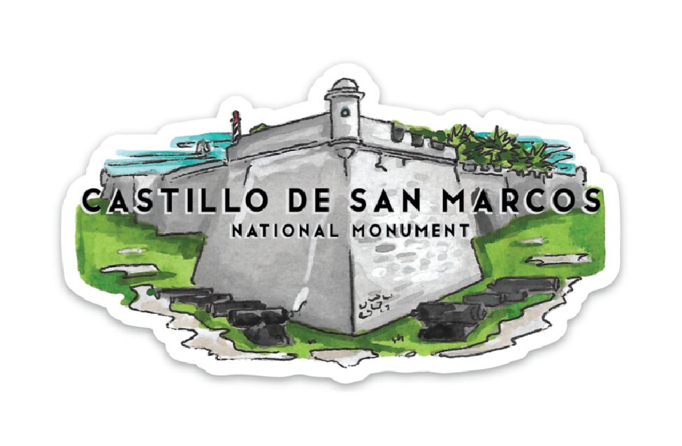 Castillo De San Marcos National Monument St. Augustine, Florida Sticker ...