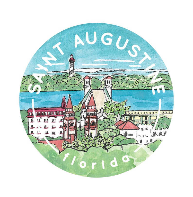 Saint Augustine, Florida Travel Sticker - Etsy