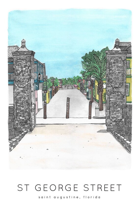 Watercolor Illustration Art Print of St. George Street St. | Etsy