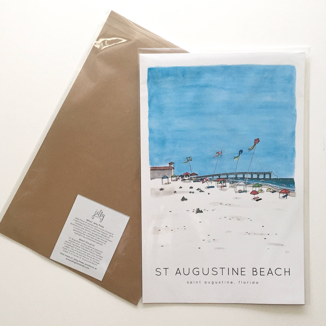 Watercolor Illustration Art Print of St. Augustine Beach - Etsy