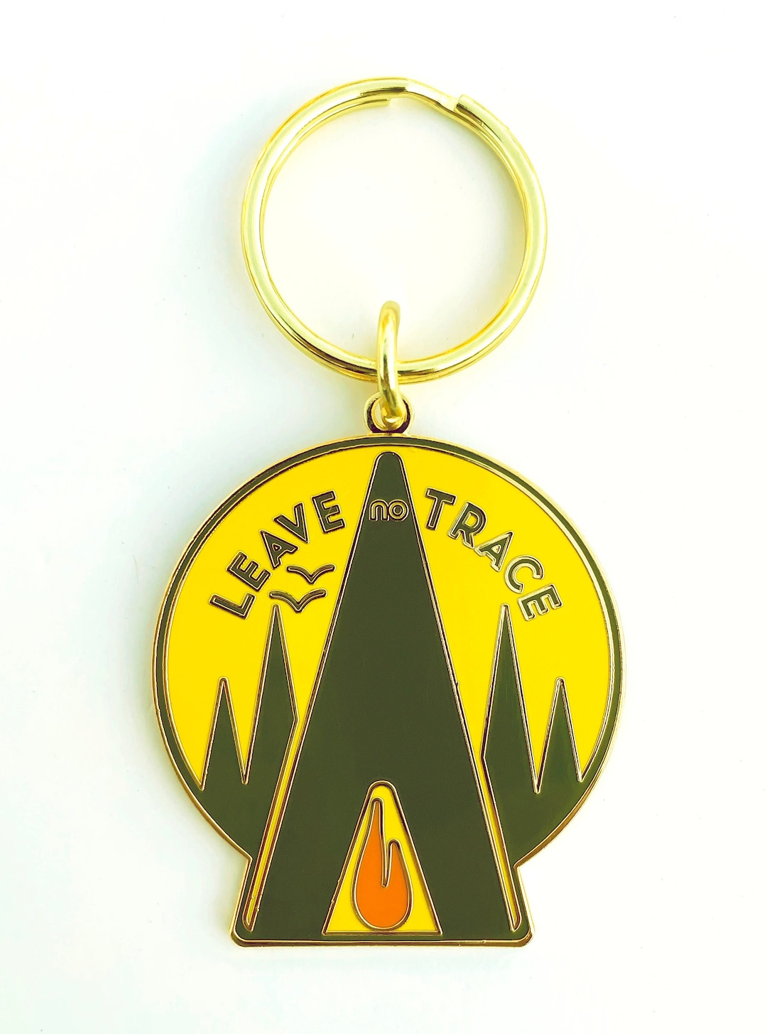Camping 'leave No Trace' Jelly Press Enamel Keychain - Etsy