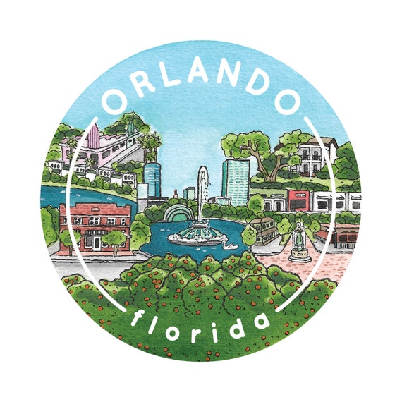 Orlando Florida Travel Sticker - Etsy