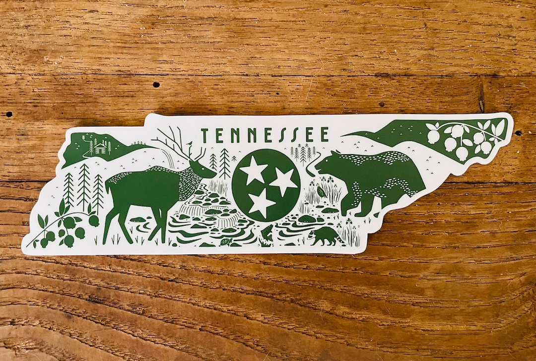 Tennessee State Sticker Great Smoky Mountains National Park by Jelly ...