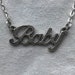 Baby Script Necklace & Pendent | Emo Goth Cool Fashion Rock Tattoo - Etsy