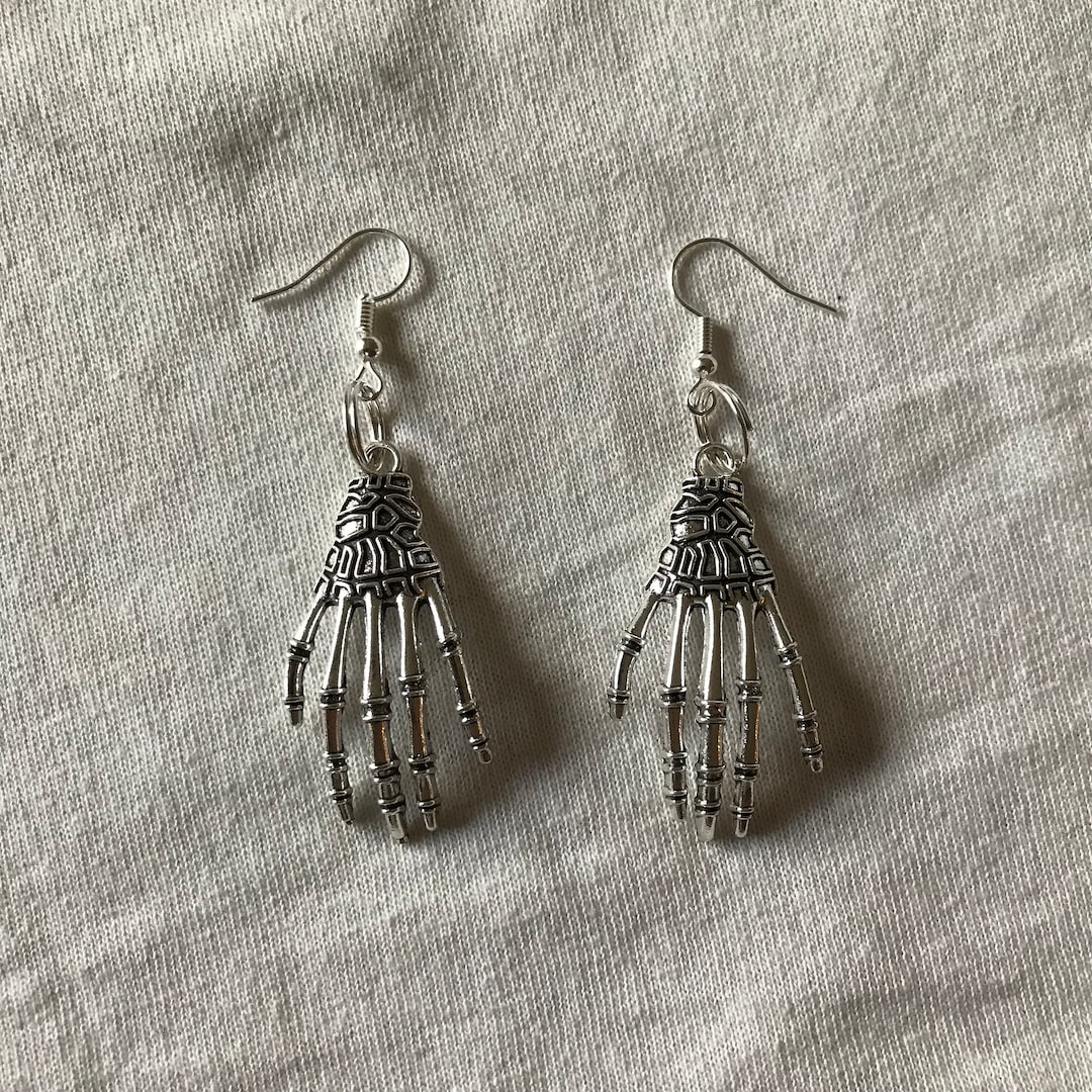 Skeleton Bone Hand Earrings | Goth Spooky Halloween Bones - Etsy