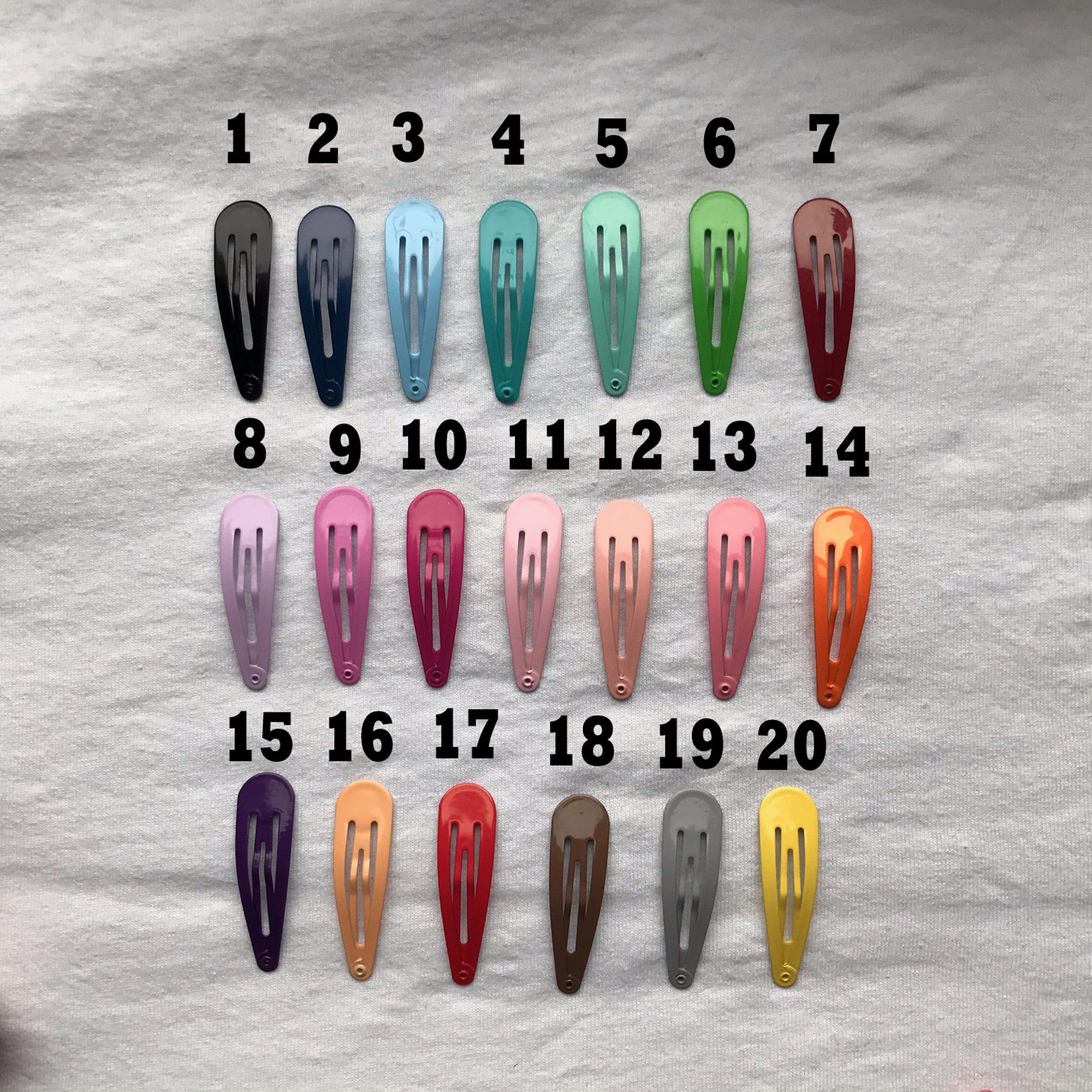 Mixed Barrette Hair Clips sets of 5 Colourful Selection Snap - Etsy