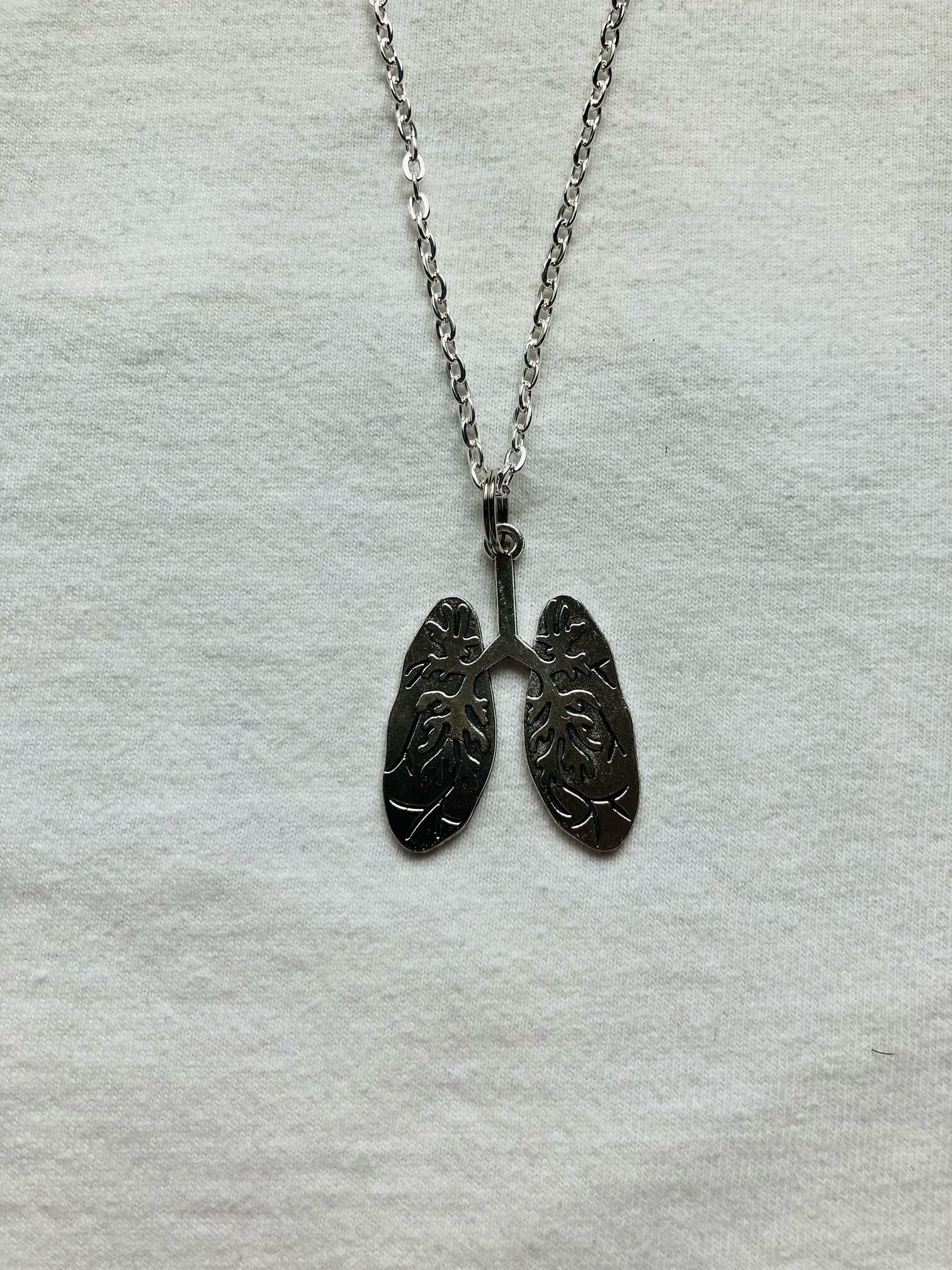 Human Lung Silver Necklace | Emo Goth Cool Fashion Doctor Medicine ...
