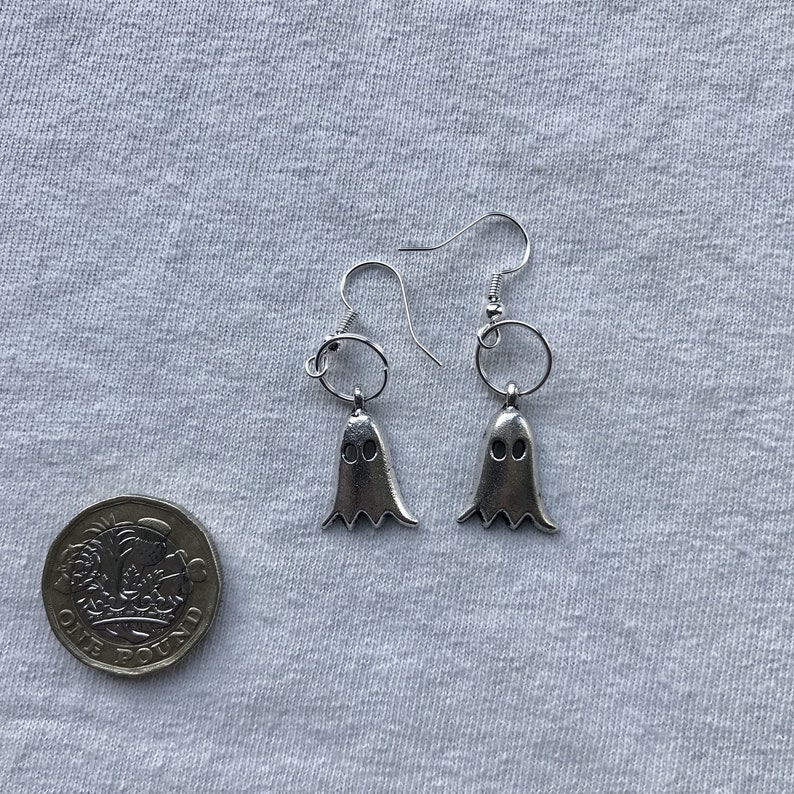 Ghost Silver Earrings Emo Goth Cool Fashion Rock Tattoo - Etsy