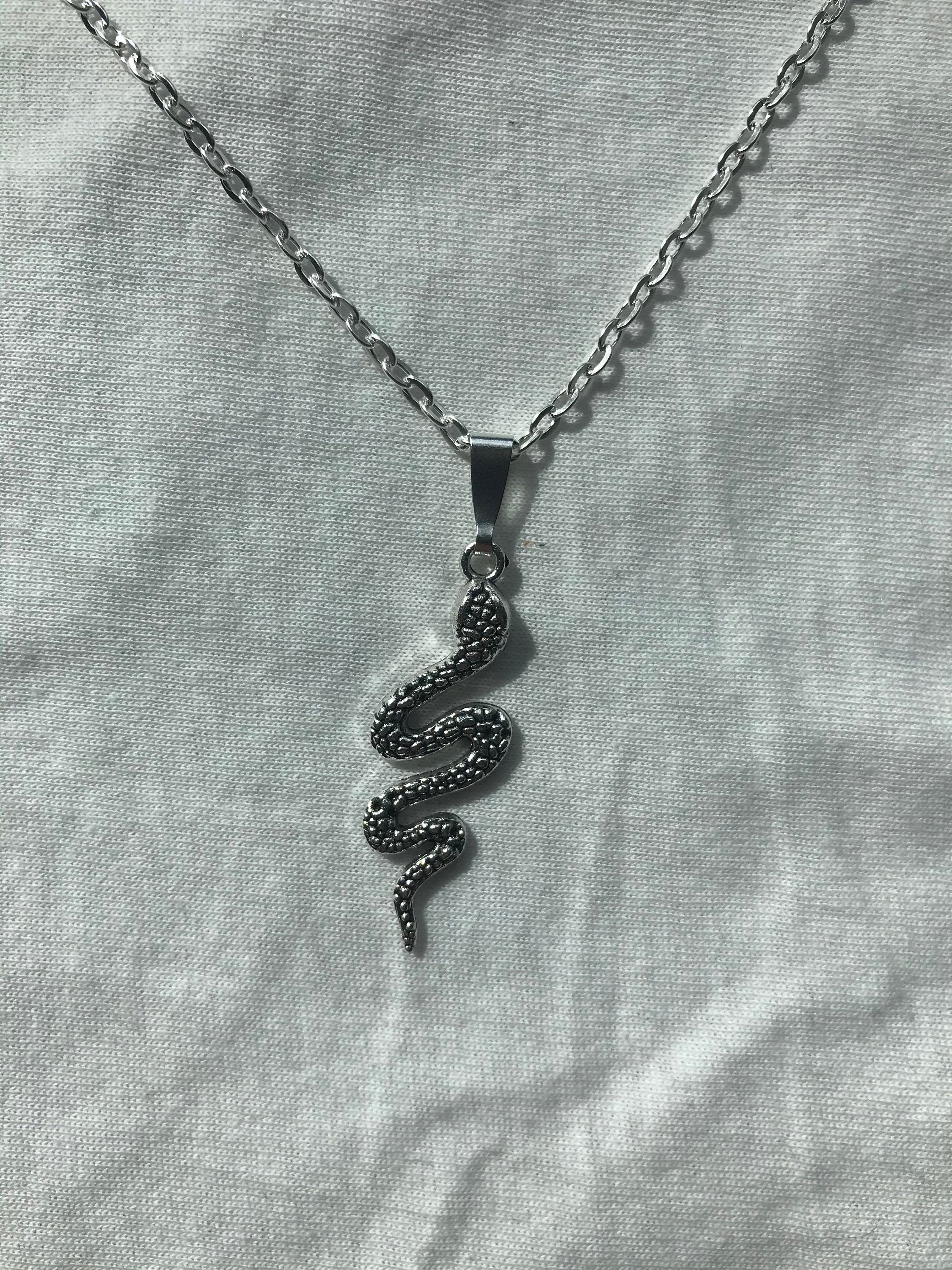 Snake Silver Necklace & Pendent Emo Goth Cool Fashion Rock - Etsy