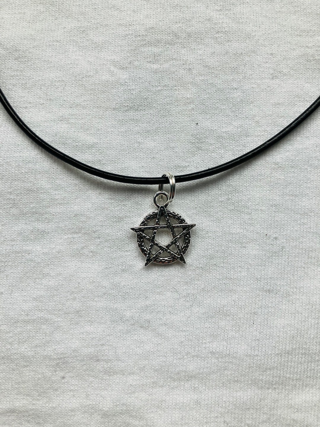 Pentagram Star Cord Rope Choker Necklace & Pendent | Emo Goth Rock ...