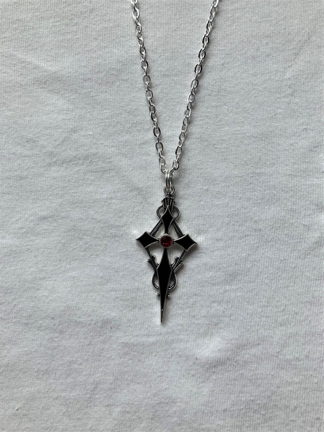 Gothic Cross Pendent and Chain | Gothic Goth Emo Horror - Etsy