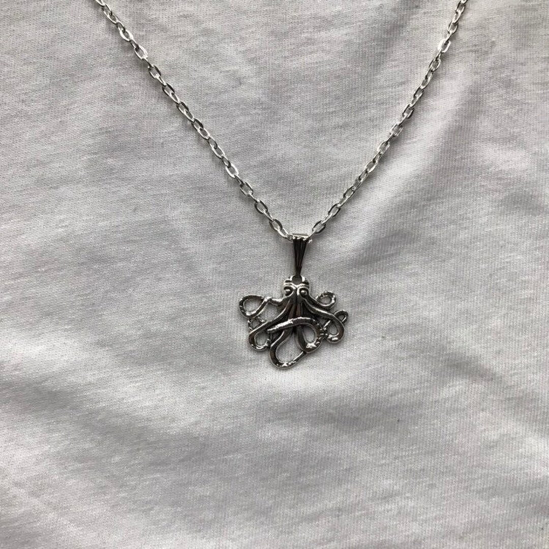 Octopus Silver Necklace & Pendent | Emo Goth Cool Fashion Rock Tattoo ...
