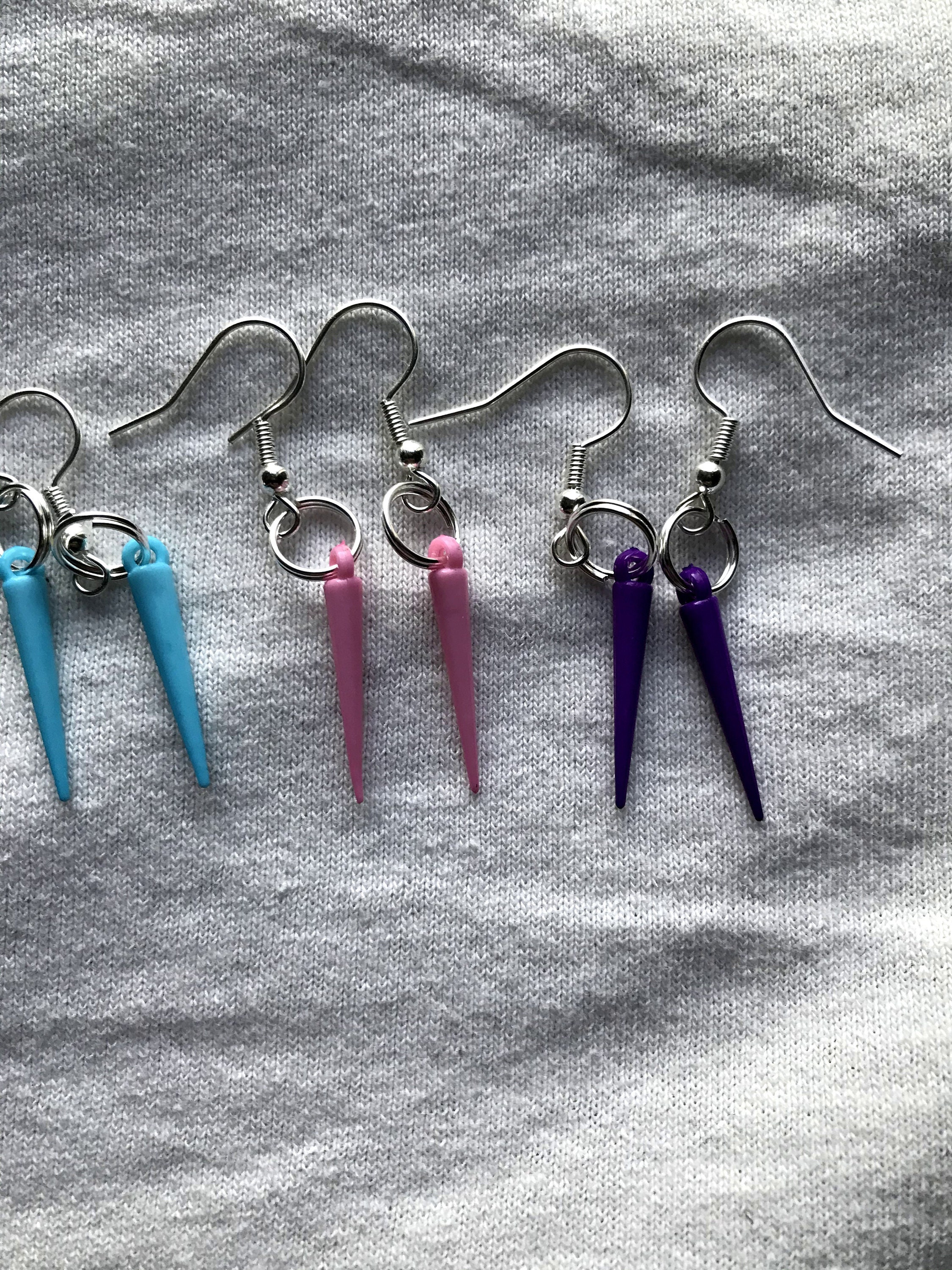 Spike Dagger coloured earrings emo goth cool fashion rock | Etsy