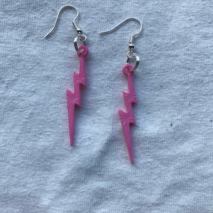 Pink Lightning Bolt and Silver Necklace & Pendent Emo Goth - Etsy