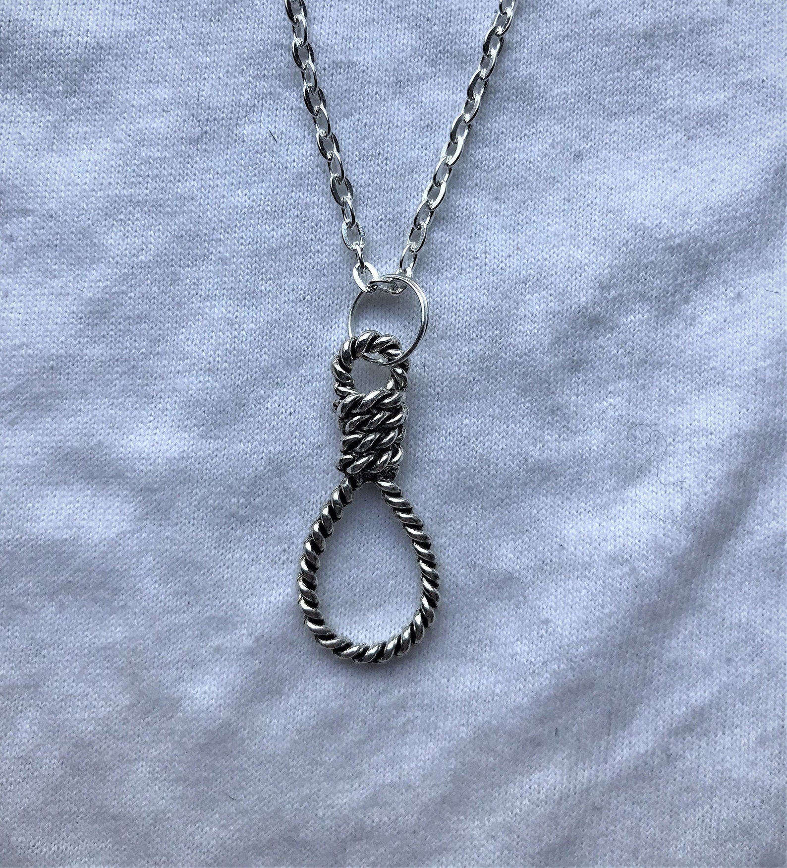 Hangmans Noose Silver Necklace & Pendent Emo Goth Cool - Etsy