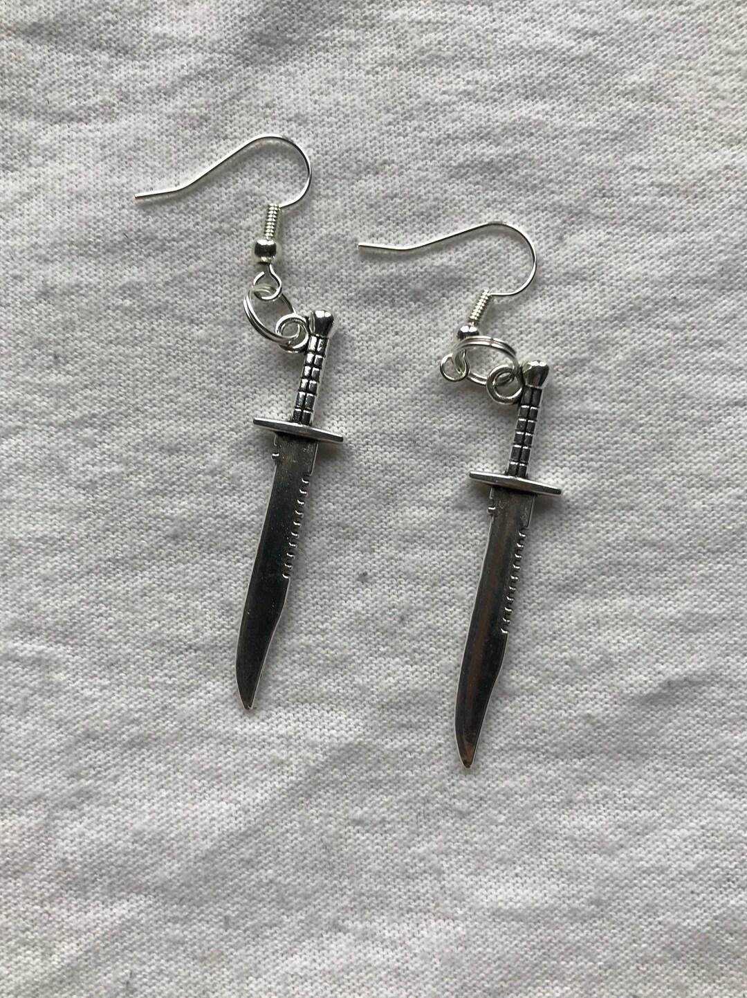 Dagger Silver Earrings | Emo Goth Cool Fashion Rock Tattoo - Etsy