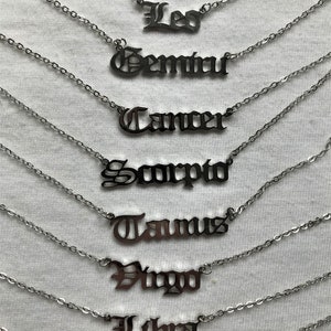 Star Sign Astrology Silver Necklace | Stars Zodiac Nature Emo Goth Cute ...