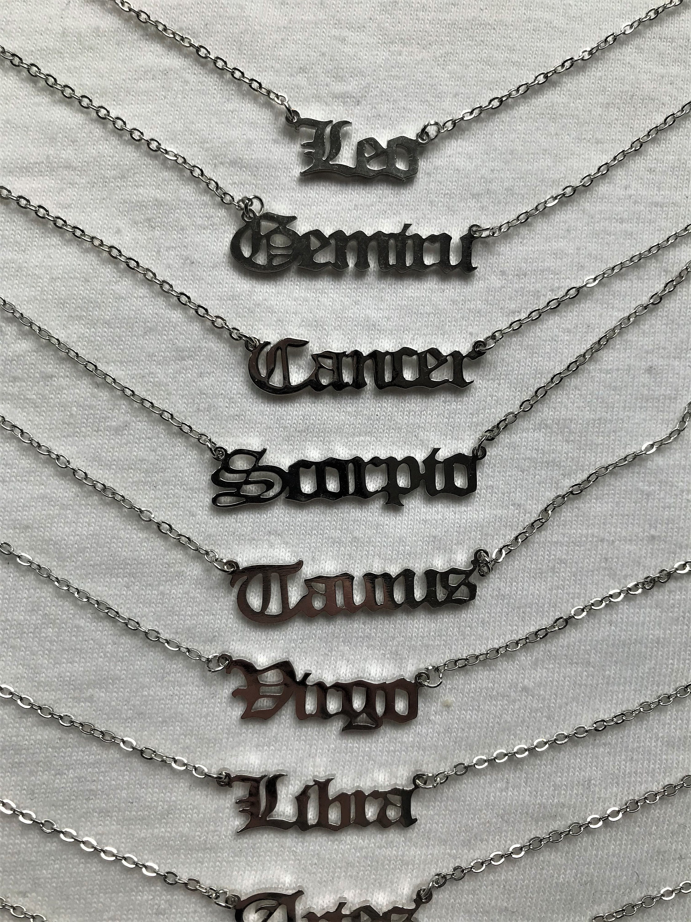 Star Sign Astrology silver necklace stars Zodiac nature emo | Etsy