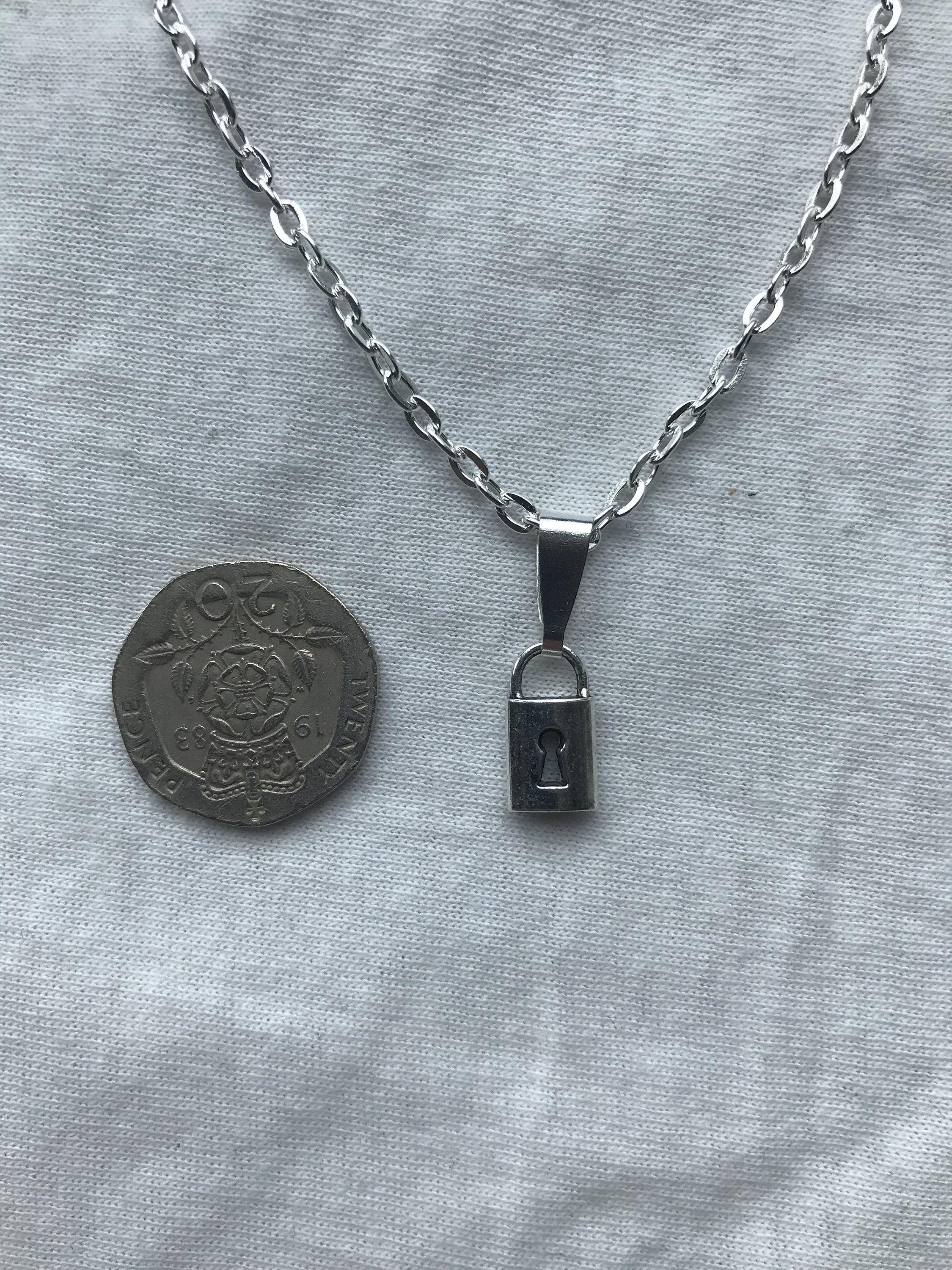 Padlock Silver Necklace & Pendent Emo Goth Cool Fashion Rock - Etsy UK