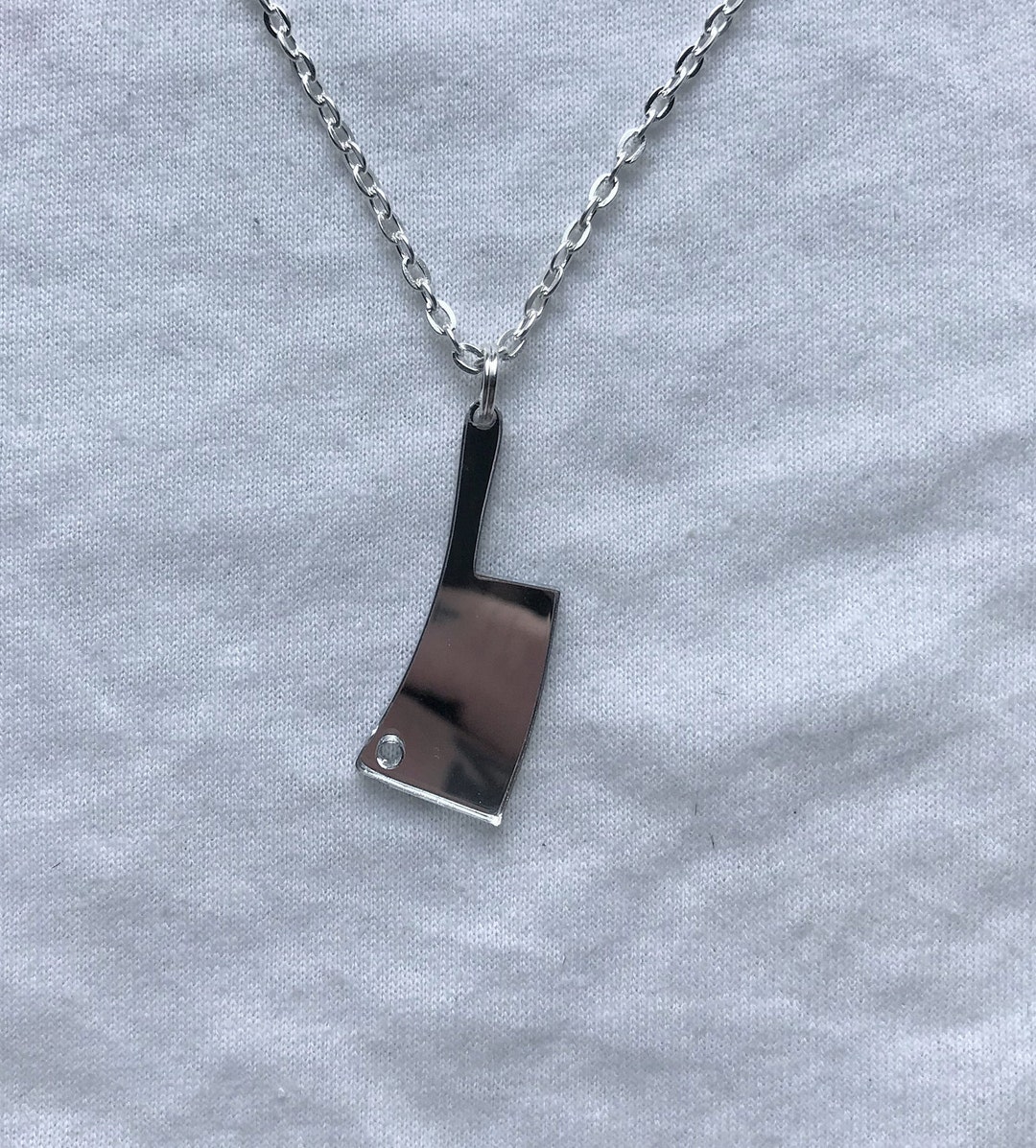 Acrylic Meat Cleaver Chain and Pendent | Emo Horror Goth Halloween ...