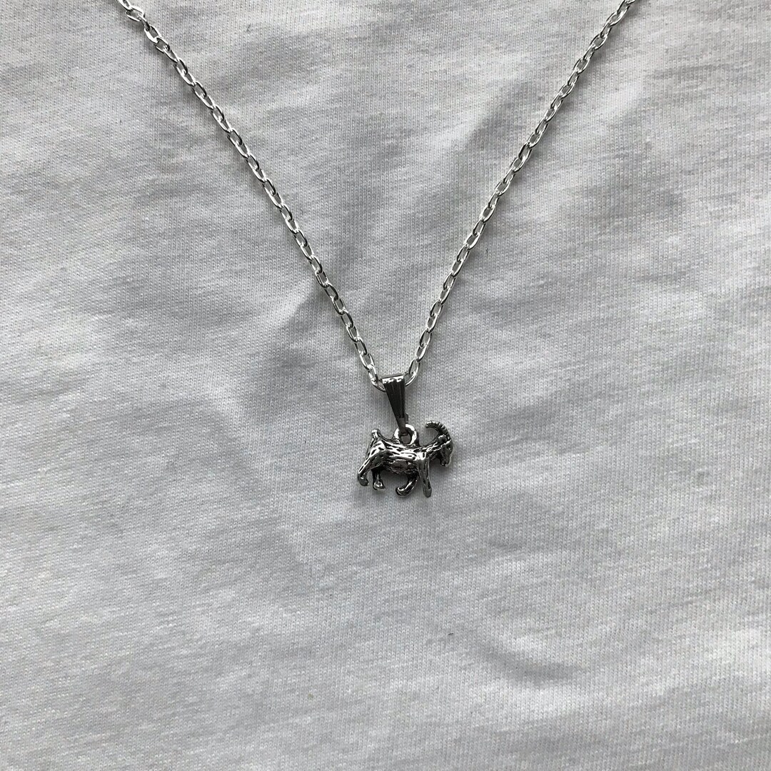 Goat Silver Necklace & Pendent | Emo Goth Cool Fashion Rock Tattoo - Etsy