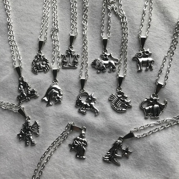 Star Sign Zodiac Silver Necklace & Pendent Stars Zodiac - Etsy