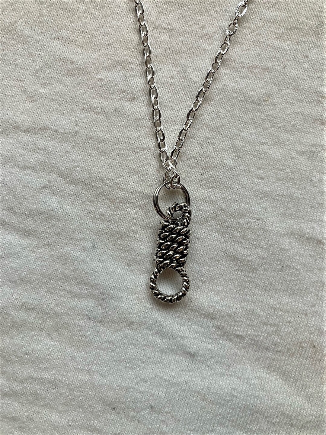 Hangmans Style Tight Noose Silver Necklace & Pendent | Emo Goth Cool ...