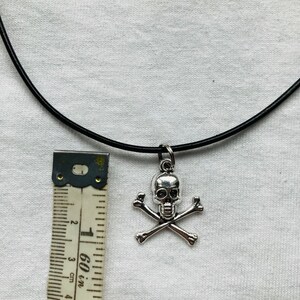 Skull and Bones Cord Rope Choker Necklace & Pendent | Emo Goth Cool ...