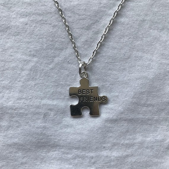 Best Friends Jigsaw silver necklace & pendent emo goth cool | Etsy